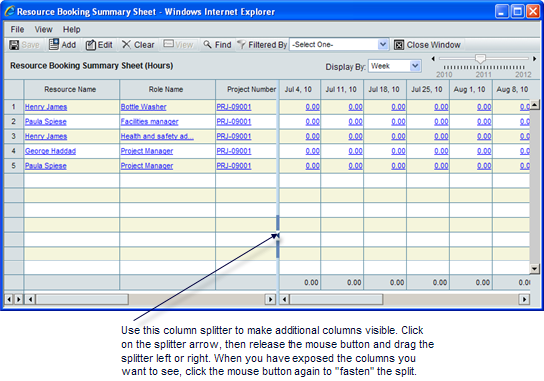 View resource sheets